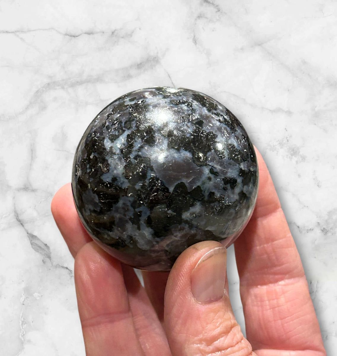 Mystic Merlinite Sphere 55mm – Crystal Rainbow