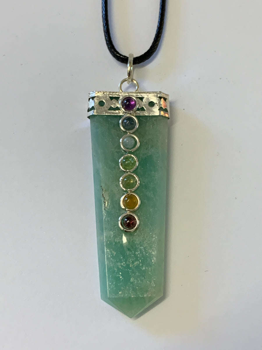 Chakra Flat Pendant - Amazonite – Crystal Rainbow