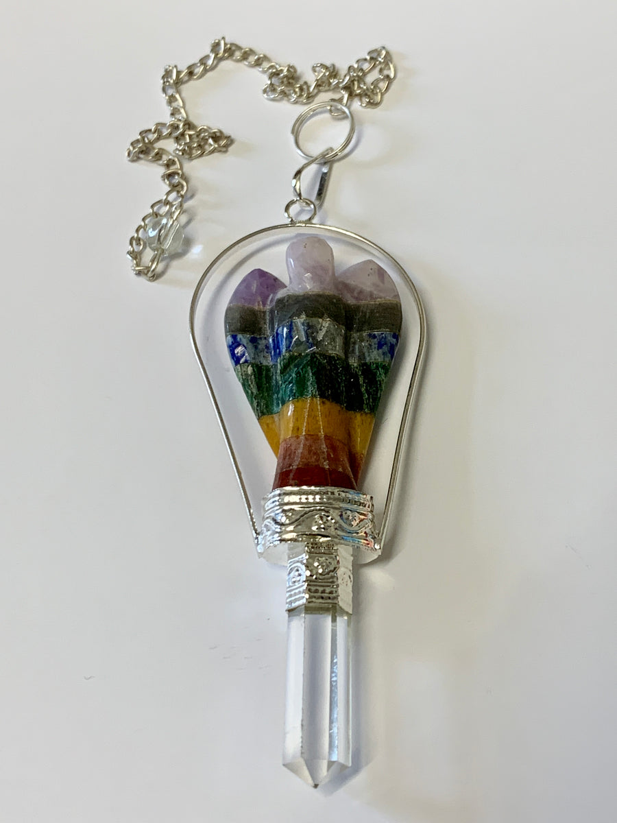 Angel Pendulum - 7-Stone Chakra – Crystal Rainbow